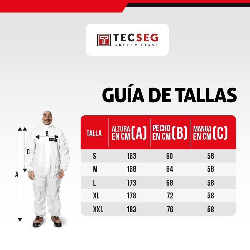Traje de protección desechable Tecseg TSG 15
