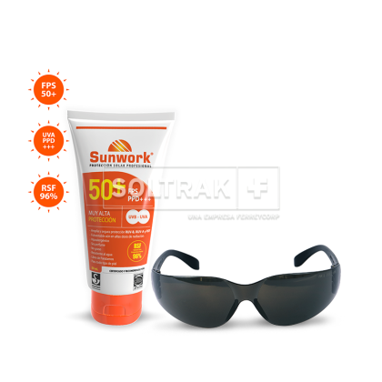 Kit Verano Pro: Protector Solar Sunwork 50 ml + lentes Tecseg